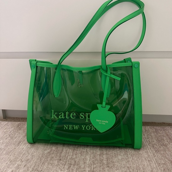 kate spade | Bags | Kate Spade Green Transparent Tote Bag | Poshmark